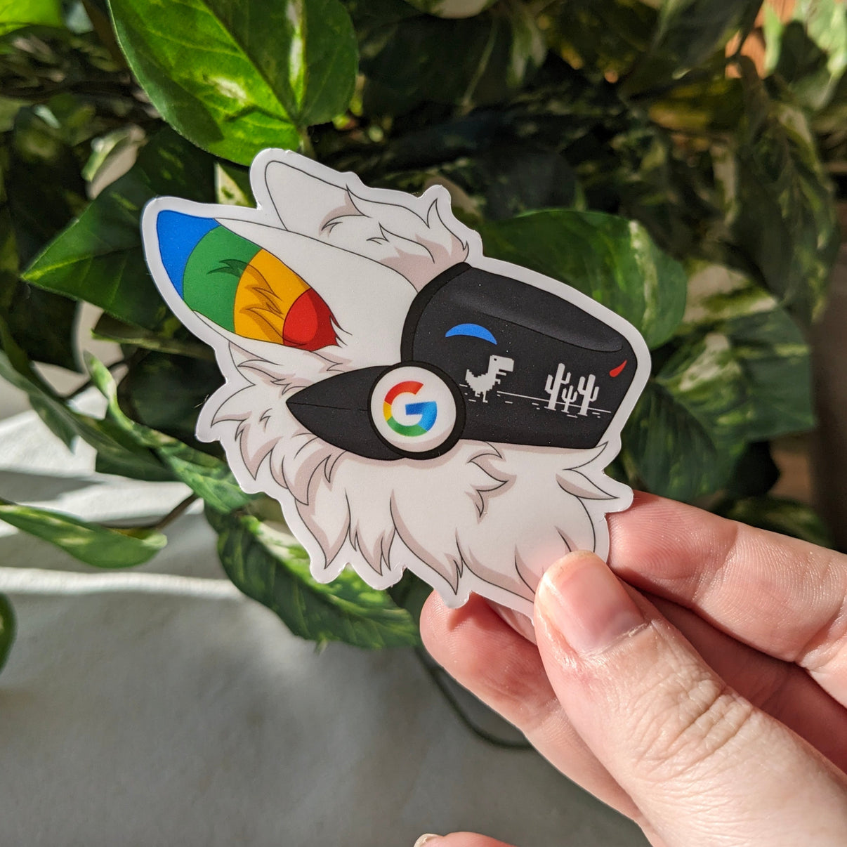 Google Protogen Dinosaur Game | Sticker – PeachyMothShop
